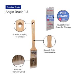 Pro Grade - Paint Brushes - 4 Pack Variety Angle Paint Brushes