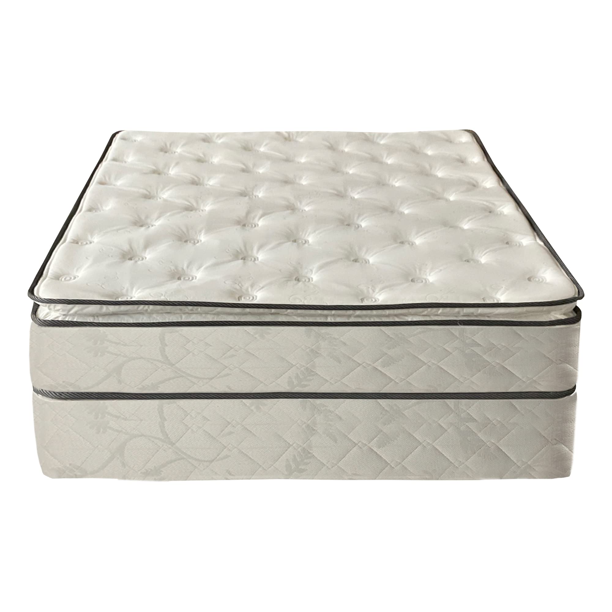 Mattress Solution, 10-Inch medium plush Pillowtop Innerspring Mattress And Metal Box Spring/Foundation Set, Good For The Back, No Assembly Required, Twin XL Size 79" x 38"