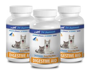 probiotics for cats with constipation - pet digestive aid - probiotics - for dogs and cats - chewable - digestive aid for cats - 3 bottle (180 chews)