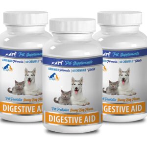 Dog probiotics Grain Free - Pet Digestive Aid - Probiotics - for Dogs and Cats - Chewable - Dog Digestive Health - 3 Bottle (180 Chews)