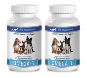 dog skin and coat - omega 3 - advanced complex - health & wellness - for dogs - pet omega - 2 bottle (360 softgels)