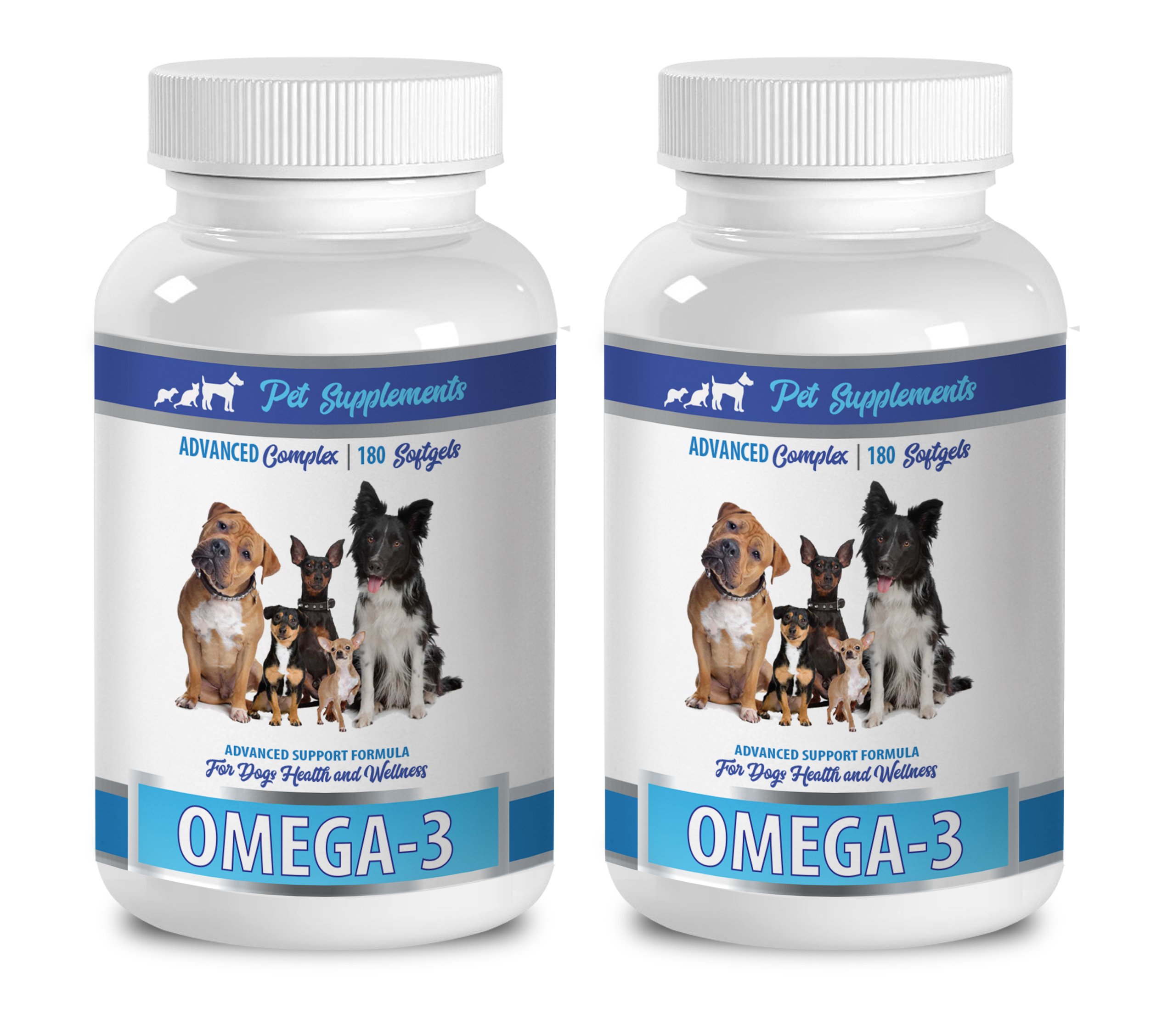 Dog Skin and Coat - Omega 3 - Advanced Complex - Health & Wellness - for Dogs - pet Omega - 2 Bottle (360 Softgels)