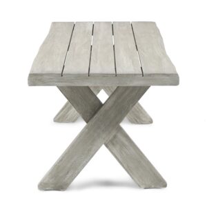 Great Deal Furniture Christopher Knight Home Irene Outdoor Acacia Wood Coffee Table, Sandblast Light Grey