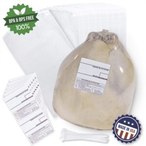 Poultry Shrink Bags 12"x16" Zip Ties and Labels, BPA/BPS Free, 3mil, MADE IN USA (100)