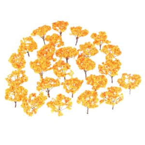 yetaha 25pcs model miniature maple tree, ho scale model tree railroad scenery artificial wargame diorama supplies for micro landscape plant diy crafts garden ornament, height 2.6inch/6.5cm