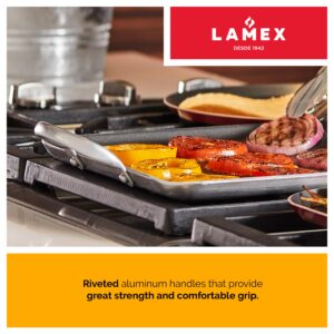 LAMEX | Griddle Pan for Stove Top | Kitchen Appliances - Indoor Grill | Vacation Essentials - Bbq Grill - Outdoor Grill | 4mm