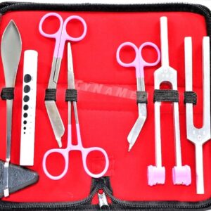 New Premium Set of 7 pcs Reflex Percussion Taylor Hammer Penlight Tuning Fork C 256 C 512 Bandage Scissors 5.5 and 4.5 Inches Hemostat Forceps 5.5 Inches CYNAMED