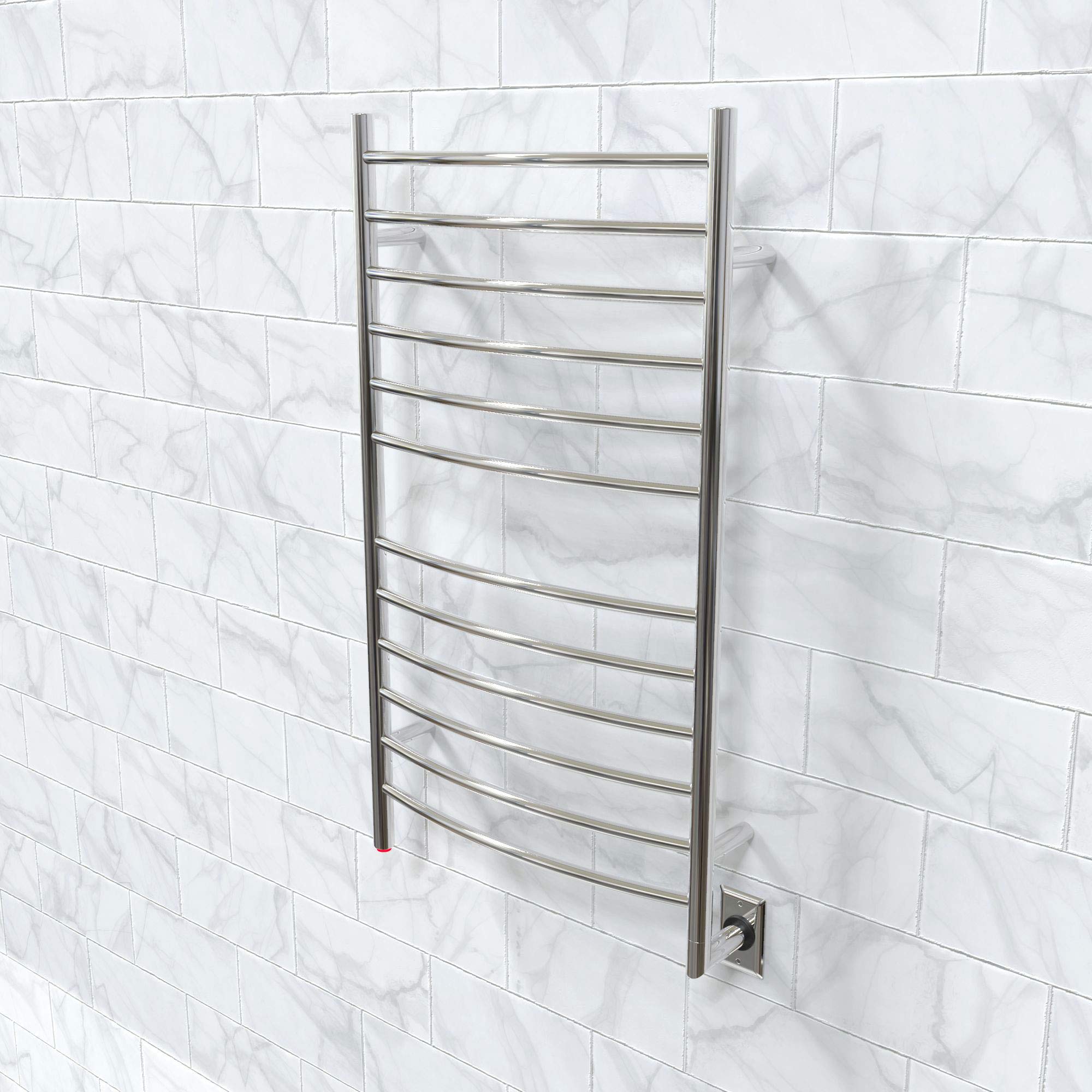 Amba RWHL-CP Radiant Large Hardwired + Plug-in Combo Curved 12 Bar Towel Warmer in Polished