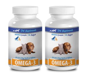 pet supplements dog joint supplement - omega 3 - for dogs and cats - health and wellness - puppy omega 3-2 bottle (360 softgels)