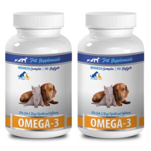 PET SUPPLEMENTS Dog Joint Supplement - Omega 3 - for Dogs and Cats - Health and Wellness - Puppy Omega 3-2 Bottle (360 Softgels)