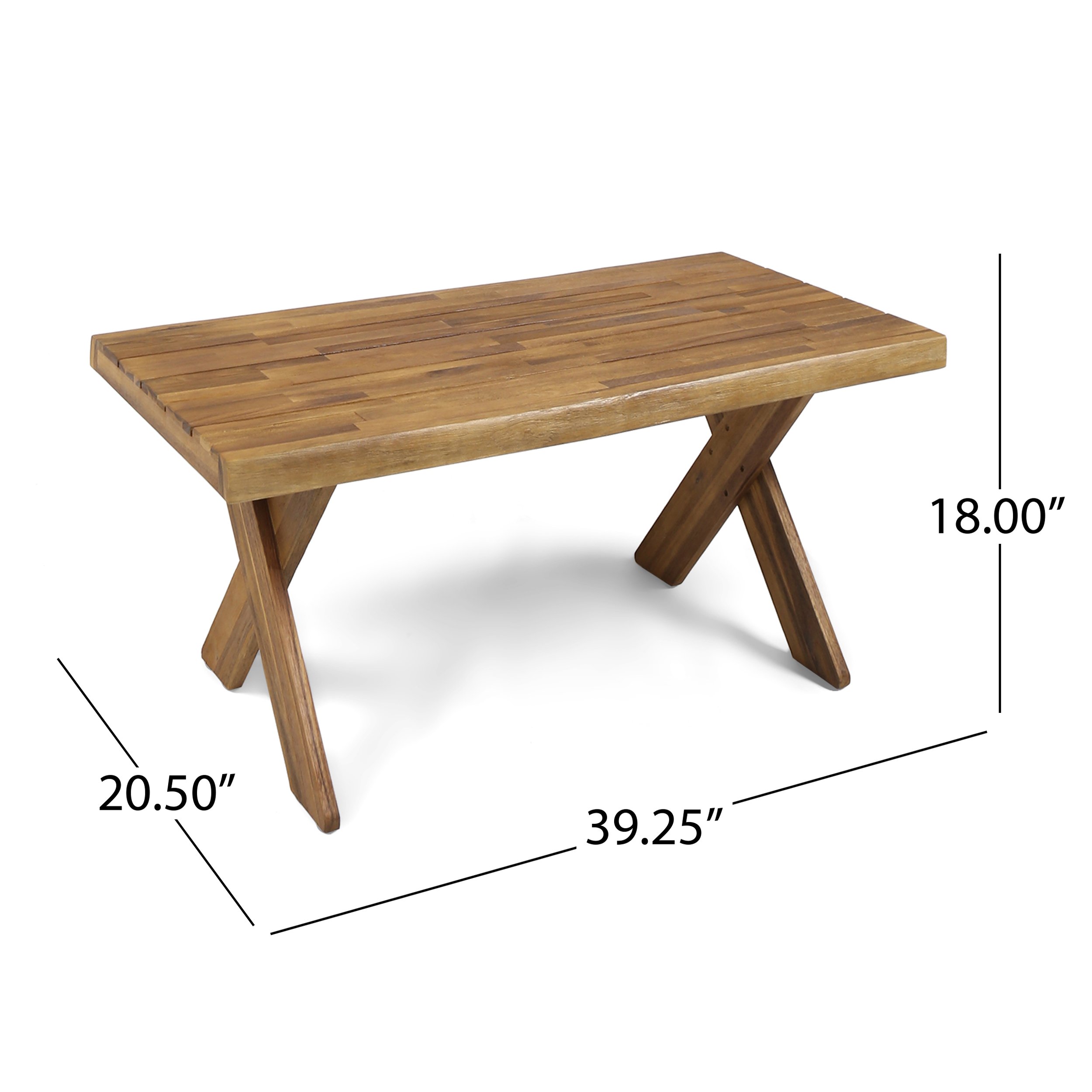 Christopher Knight Home Irene Outdoor Acacia Wood Coffee Table, Sandblast Teak Finish