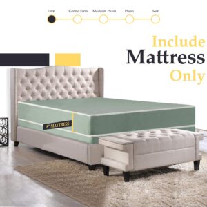 Mattress Solution Firm Double Sided Tight top Waterproof Vinyl Innerspring Fully Assembled Mattress, Good for The Back, Twin, Green