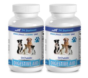 digestive support for dogs - advanced formula - digestive aid - pet probiotics - for dogs - silica for dogs - 2 bottle (120 chewable tablets)