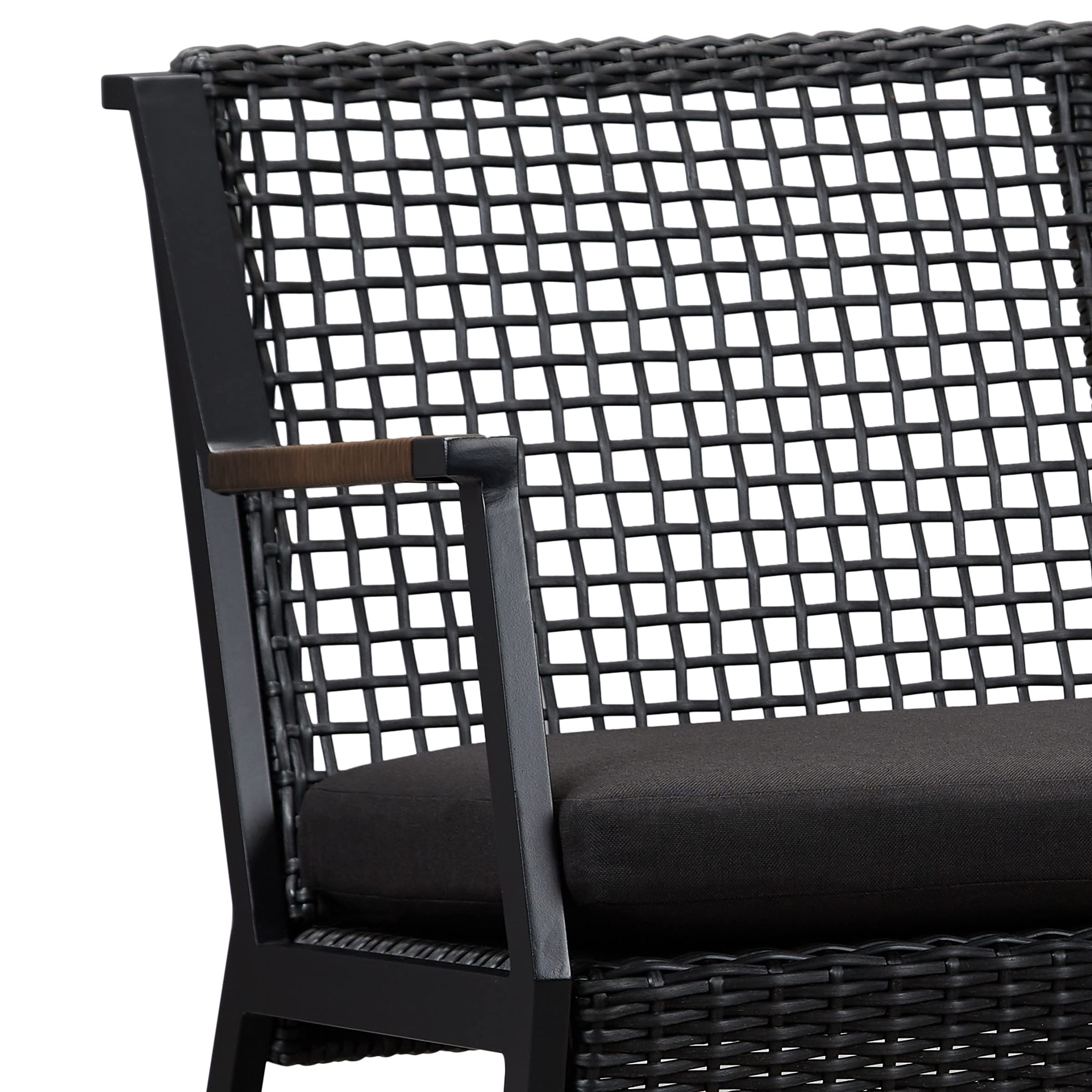 Real Flame Calvin Outdoor Two Seat Rocker, Loveseat, Powdered Aluminum Frame with Resin Wicker Weave