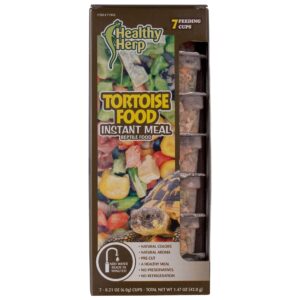 healthy herp tortoise food instant meal for reptiles - nutritious turtle food, tortoise habitat accessories, tortoise food - made in usa - ideal for box turtles, lizards - 7 x 0.21 oz (6g) cups