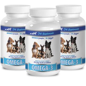 PET SUPPLEMENTS Protein Dog Treats - Omega 3 - Advanced Complex - Health & Wellness - for Dogs - Dog Joint Supplement - 3 Bottle (540 Softgels)