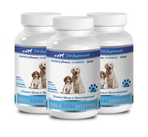 pet supplements dogs vitamins for joints - dogs ultra vitamins - chewable - advanced formula - premium minerals - vitamins for dogs - 3 bottle (270 chews)