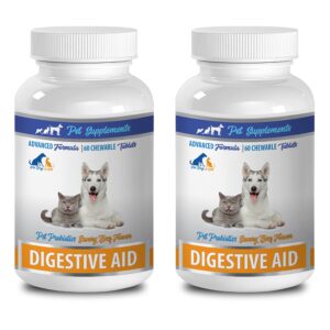 cat Stomach Relief Natural - Pet Digestive Aid - Probiotics - for Dogs and Cats - Chewable - cat Digestive Care - 2 Bottle (120 Chews)