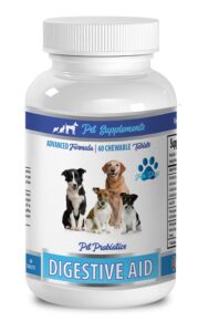 dog digestive enzymes chews - advanced formula - digestive aid - pet probiotics - for dogs - fos formula - 1 bottle (60 chewable tablets)