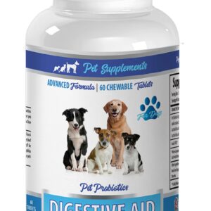 Digestive aid for puppys - Advanced Formula - Digestive AID - PET PROBIOTICS - for Dogs - lactobacillus acidophilus probiotics - 1 Bottle (60 Chewable Tablets)