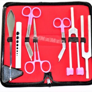 New Premium Set of 7 pcs Reflex Percussion Taylor Hammer Penlight Tuning Fork C 256 C 512 Bandage Scissors 5.5 and 4.5 Inches Hemostat Forceps 5.5 Inches CYNAMED