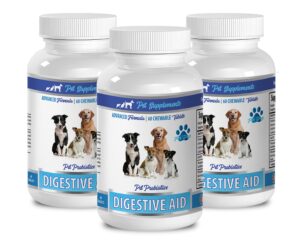 pet probiotics - advanced formula - digestive aid - pet probiotics - for dogs - dog digestive enzyme supplements - 3 bottle (180 chewable tablets)