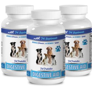 pet probiotics - Advanced Formula - Digestive AID - PET PROBIOTICS - for Dogs - Dog Digestive Enzyme Supplements - 3 Bottle (180 Chewable Tablets)