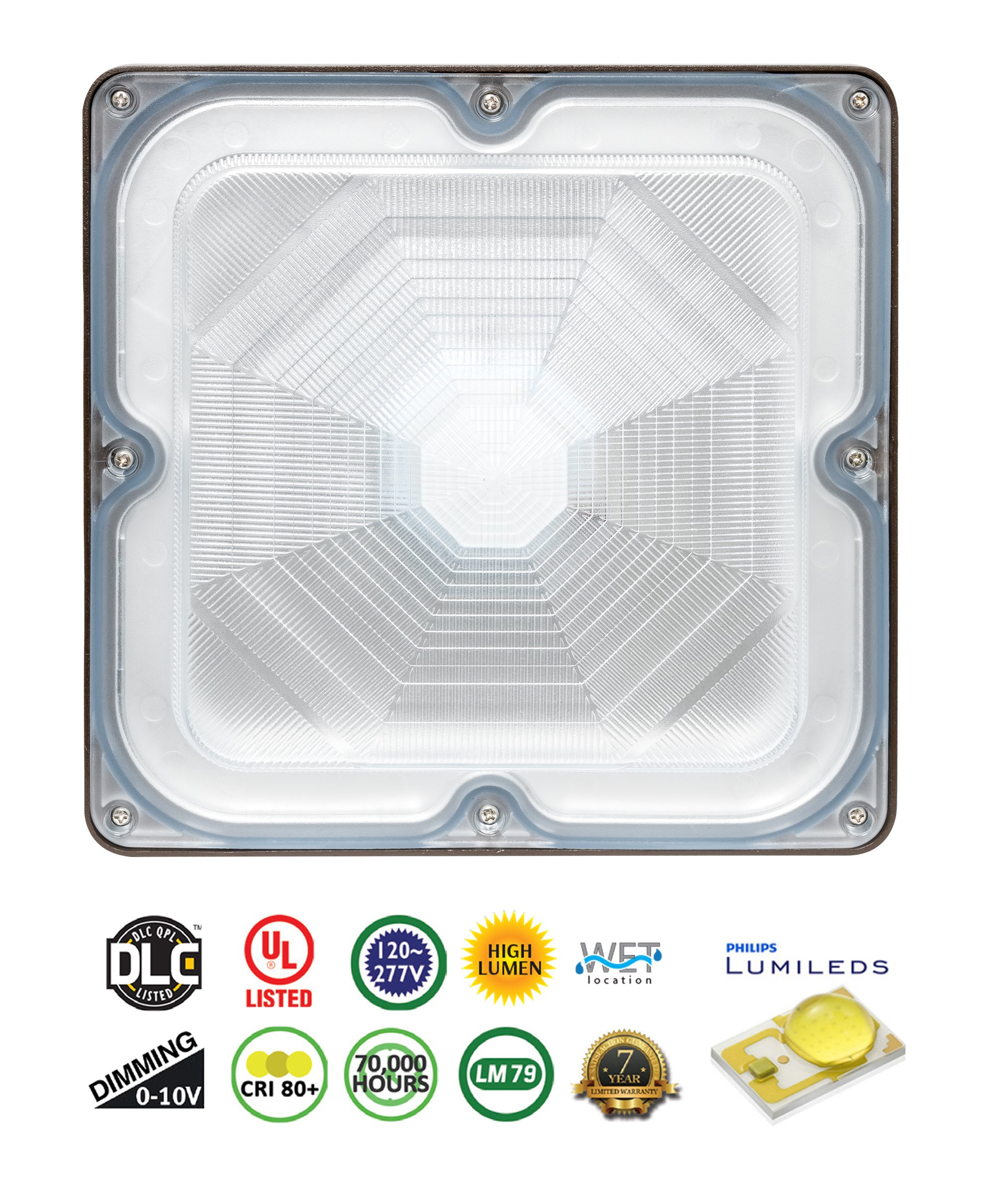 Westgate LED Canopy Garage Light with Motion Sensor - Aluminum Housing - Highbay Lighting