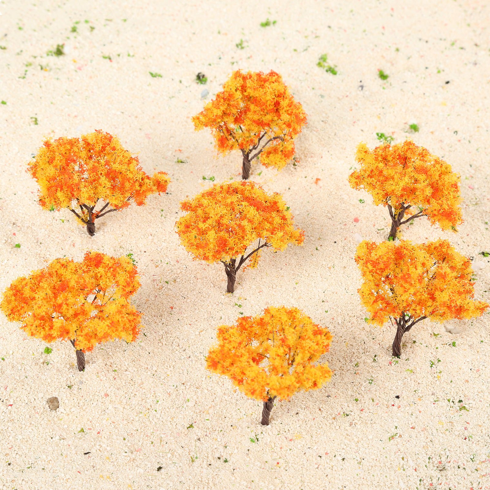 Yetaha 25PCS Model Miniature Maple Tree, HO Scale Model Tree Railroad Scenery Artificial Wargame Diorama Supplies for Micro Landscape Plant DIY Crafts Garden Ornament, Height 2.6inch/6.5cm