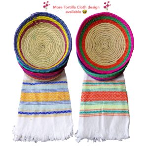 Handwoven Palm Baskets by Jacq & Jürgen - 3 Pack Multicolor - Medium Size Bundle - Traditional Mexican Tortillero