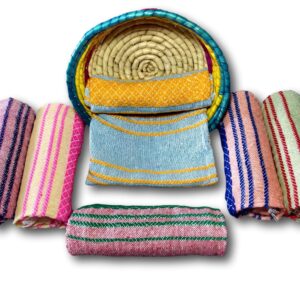 Handwoven Palm Baskets by Jacq & Jürgen - 3 Pack Multicolor - Medium Size Bundle - Traditional Mexican Tortillero