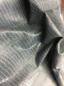 big nile gray crocodile leather vinyl fabric embossed upholstery alligator by yard.