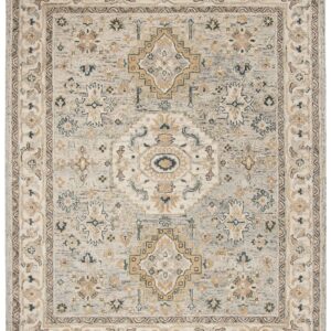 SAFAVIEH Aspen Collection Area Rug - 8' x 10', Moss & Ivory, Handmade Traditional Wool, Ideal for High Traffic Areas in Living Room, Bedroom (APN601W)