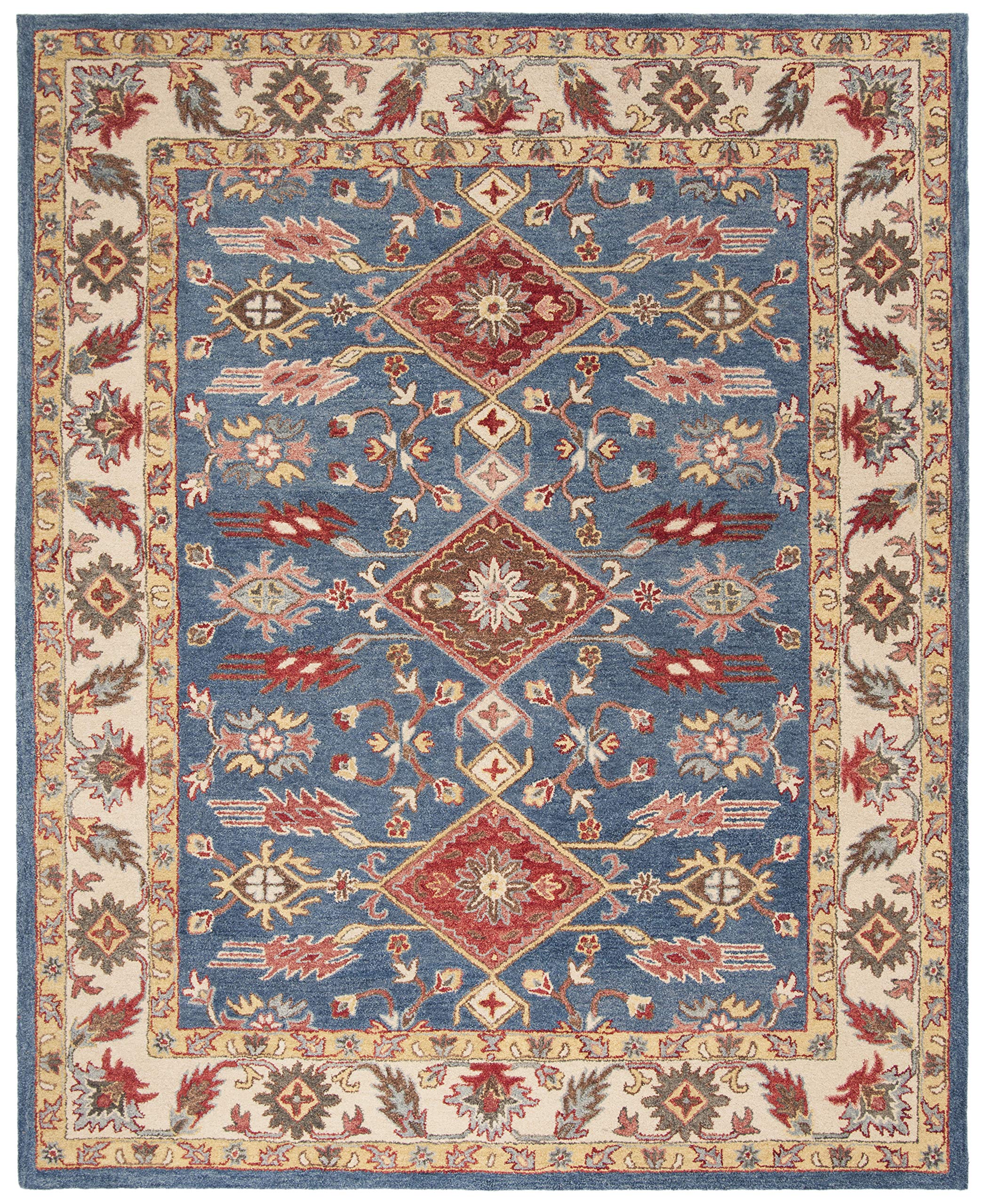 SAFAVIEH Antiquity Collection 8' x 10' Blue/Red AT506M Handmade Traditional Oriental Premium Wool Area Rug