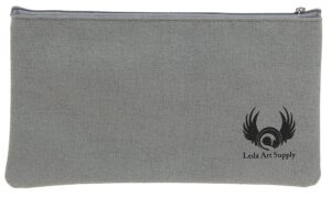 leda art supply leda canvas pencil bag (9 x 5 inches) for colored pencils, graphite and charcoal pencils, pens, crayons and other drawing materials