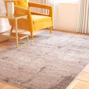 safavieh adirondack collection area rug - 8' square, light grey & purple, modern abstract design, non-shedding & easy care, ideal for high traffic areas in living room, bedroom (adr130m)