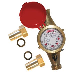 assured automation wm-nlch series lead free brass hot water meter 1" with pulse output