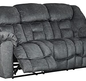 Signature Design by Ashley Capehorn Oversized Manual Pull Tab Reclining Sofa, Dark Gray