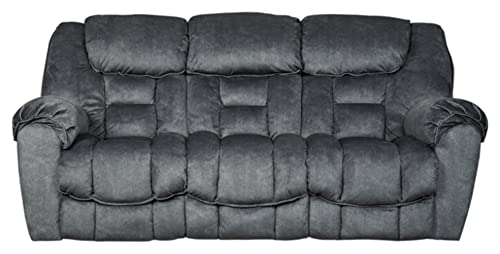 Signature Design by Ashley Capehorn Oversized Manual Pull Tab Reclining Sofa, Dark Gray