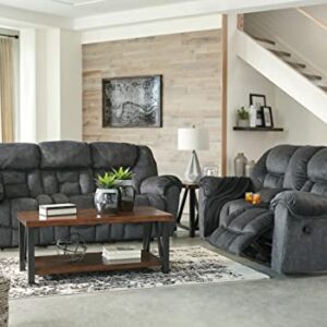 Signature Design by Ashley Capehorn Oversized Manual Pull Tab Reclining Sofa, Dark Gray