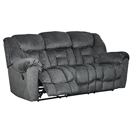 Signature Design by Ashley Capehorn Oversized Manual Pull Tab Reclining Sofa, Dark Gray