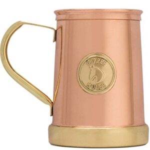 Copper Mules The Finest HandCrafted Copper Mug Unique Patented Design - Solid Brass Base and Handle - Holds 18oz