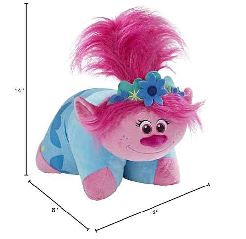 Pillow Pets DreamWorks Poppy Stuffed Animal – Trolls World Tour Plush Toy, 1 Count (Pack of 1) Pink