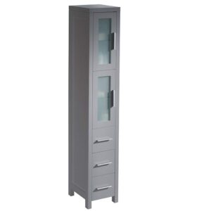 fresca torino gray tall bathroom linen side cabinet