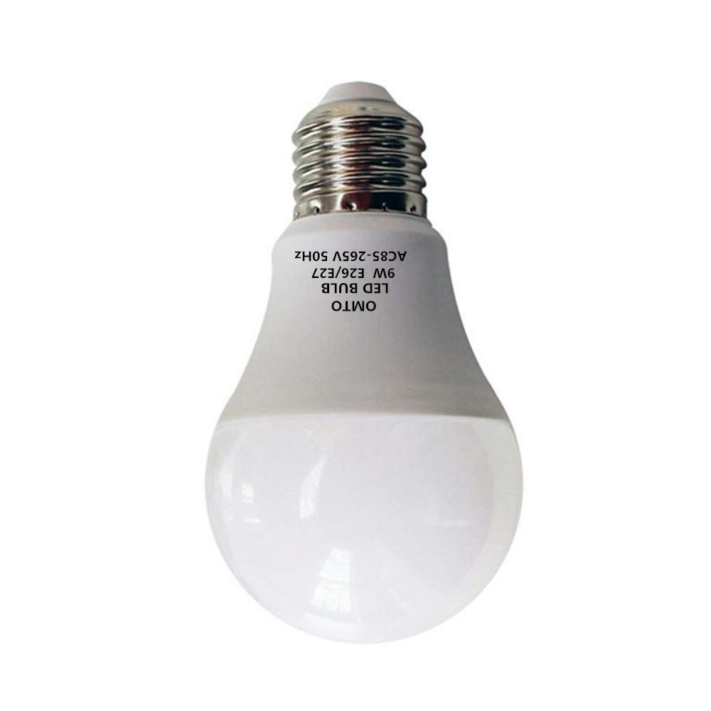 OMTO E26/E27 A19 LED Frosted Light Bulb 9W (60W Equivalent) Warm White (3000K) 85-265V (Warm White, 5pcs)