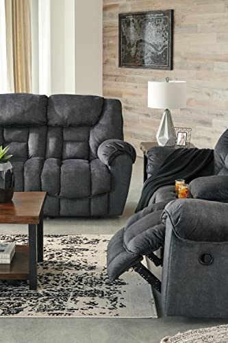 Signature Design by Ashley Capehorn Oversized Manual Pull Tab Reclining Sofa, Dark Gray