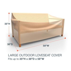 Budge Sedona Patio Loveseat Cover, Tan, Large