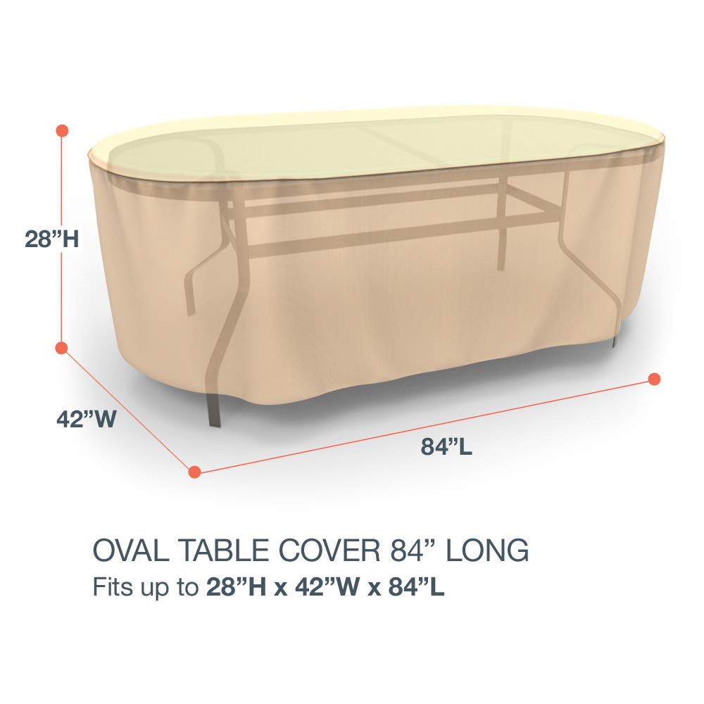 Budge Sedona Oval Patio Table Cover, Tan, Large