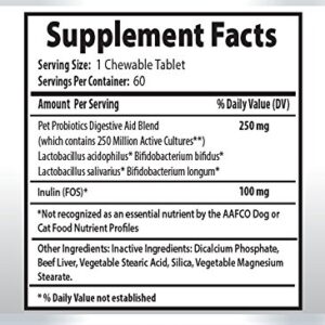 PET SUPPLEMENTS Sensitive Stomach cat Food - Digestive AID - for Cats - Advanced PROBIOTIC - CHEWABLE - Digestive enzymes Cats - 3 Bottle (180 Chews)