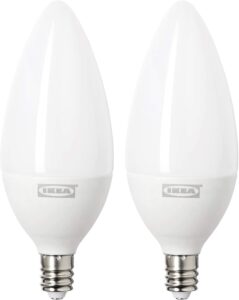 ikea ledare led bulb e12 400 lumen dimmable warm dimming chandelier opal 303.888.20